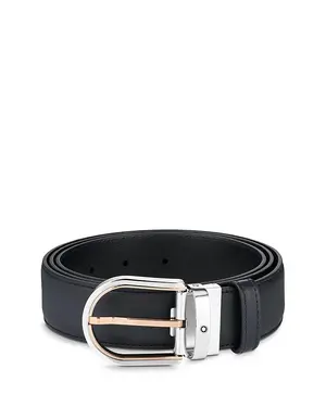 Montblanc Horseshoe Buckle Reversible Belt - Black