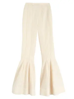 Rosie Assoulin Celery Cloque Kick-flare Pants