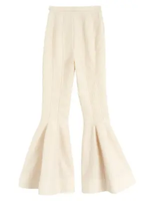 Rosie Assoulin Celery Cloque Kick-flare Pants