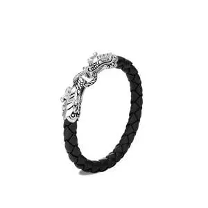 John Hardy Legends Naga Leather Double Head Bracelet - Multicolor
