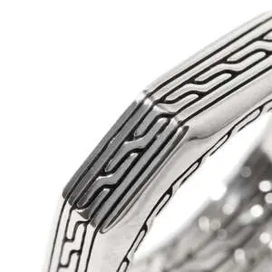 John Hardy Carved Chain Geometric Band Ring