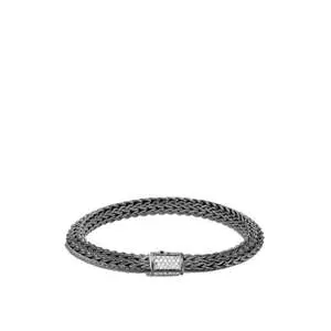 John Hardy Tiga Chain Blackened Bracelet With Diamonds - Multicolor