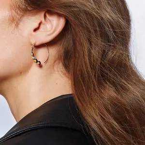 John Hardy Hammered Small Hoop Earring With Diamonds
