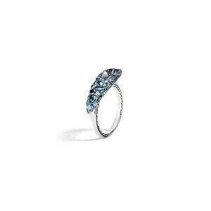 John Hardy Classic Chain Ring With Mixed Blue Topaz Calcite - Silver