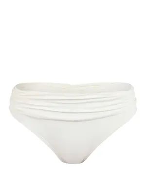 La Blanca Island Goddess Shirred Bikini Bottom - Ivory