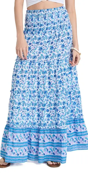 Playa Lucila Printed Ruffle Skirt - Blue Multi