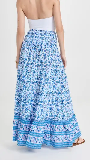 Playa Lucila Printed Ruffle Skirt - Blue Multi