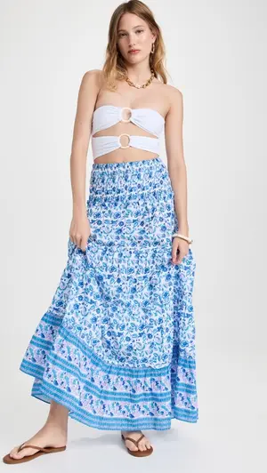 Playa Lucila Printed Ruffle Skirt - Blue Multi