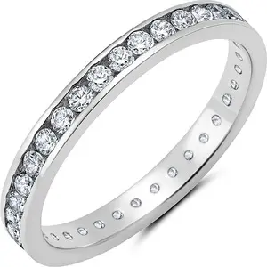 CRISLU Cubic Zirconia Eternity Ring - Platinum