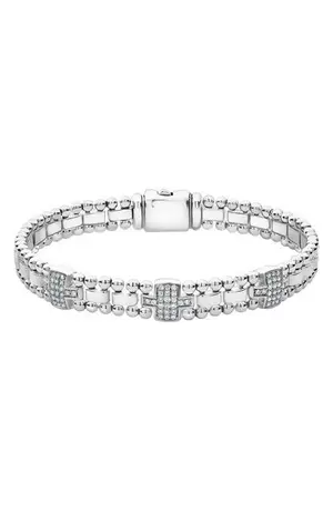 Lagos Caviar Spark Diamond Station Bracelet - Silver/diamond