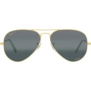 Ray-ban Ray-Ban 58mm Polarized Aviator Sunglasses Gold