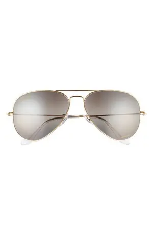 Ray-ban Ray-Ban 58mm Polarized Aviator Sunglasses Havana/ Brown