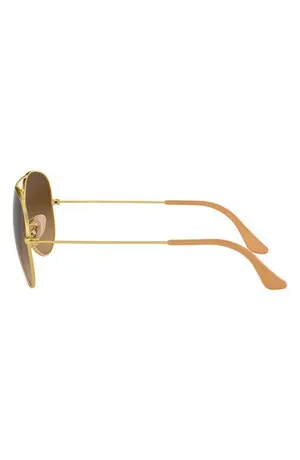 Ray-ban 58mm Polarized Aviator Sunglasses - Matte Arista/brown Gradient