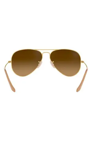 Ray-ban 58mm Polarized Aviator Sunglasses - Matte Arista/brown Gradient