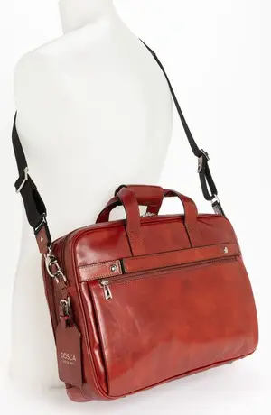Bosca Leather Double Compartment Briefcase