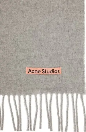 Acne Studios Canada Fringe Scarf - Light Grey Melange