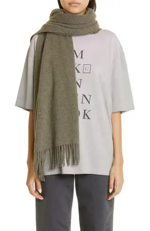 Acne Studios Canada Fringe Scarf Light Olive Melange