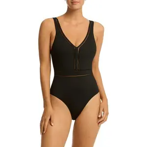 SEA LEVEL Spliced One-piece Swimsuit - Black