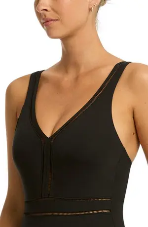 SEA LEVEL Spliced One-piece Swimsuit