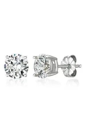 CRISLU Cubic Zirconia Stud Earrings - Platinum