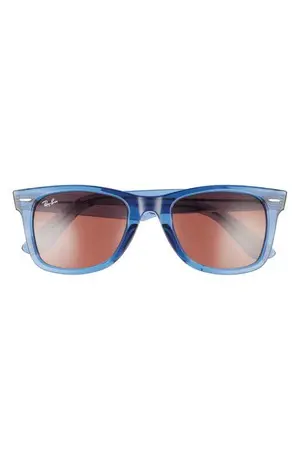 Ray-ban Ray-Ban 52mm Square Sunglasses Transparent Blue / Red