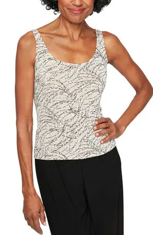 Alex Evenings Foiled Print Twinset - Beige