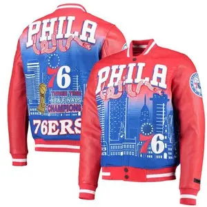 PRO STANDARD Philadelphia 76ers Remix Varsity Full-zip Jacket - Red