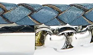 JONAS STUDIO Braided Leather And Chain Double Wrap Bracelet - Blue