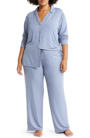 Nordstrom Moonlight Eco Knit Pajamas Blue Infinity