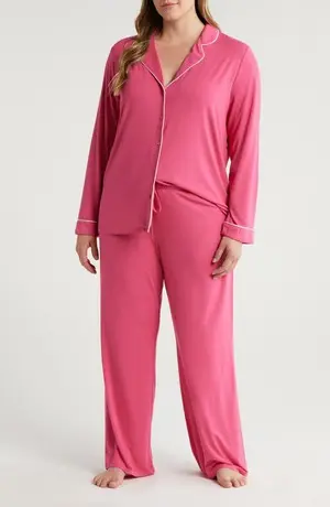 Nordstrom Moonlight Eco Knit Pajamas Pink Carmine