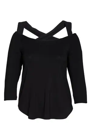 Loveappella Cross Strap Top - Black