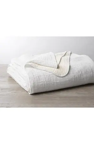 COYUCHI Cozy Organic Cotton Blanket - Alpine White