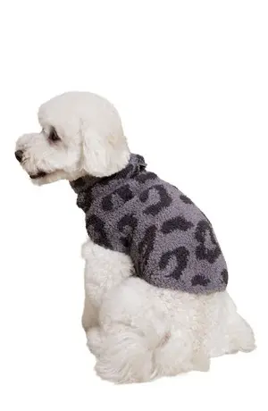 Barefoot Dreams Cozychic™ Leopard Dog Sweater - Graphite-carbon