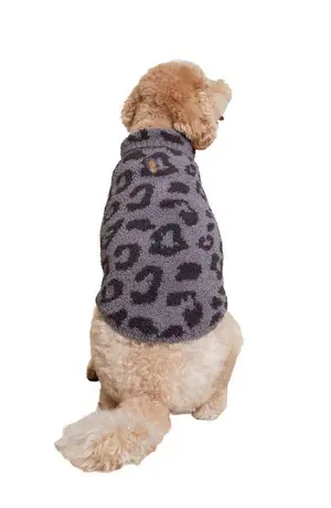 Barefoot Dreams Cozychic™ Leopard Dog Sweater - Graphite-carbon