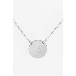 NASHELLE Nashelle Sterling Silver Initial Disc Necklace Sterling Silver A