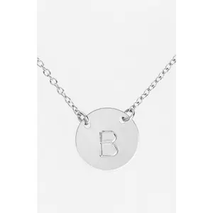 NASHELLE Sterling Silver Initial Disc Necklace - Sterling Silver B