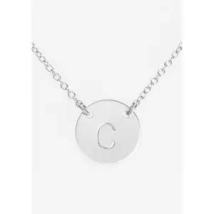 NASHELLE Nashelle Sterling Silver Initial Disc Necklace Sterling Silver C