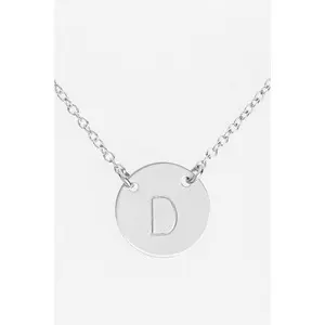 NASHELLE Sterling Silver Initial Disc Necklace - Sterling Silver D