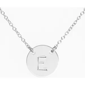 NASHELLE Nashelle Sterling Silver Initial Disc Necklace Sterling Silver E