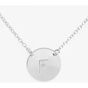 NASHELLE Sterling Silver Initial Disc Necklace - Sterling Silver F