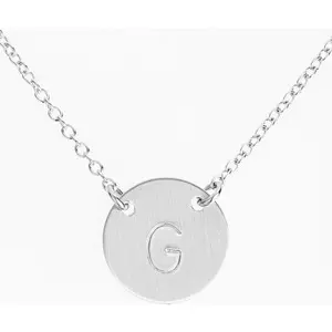 NASHELLE Sterling Silver Initial Disc Necklace - Sterling Silver G