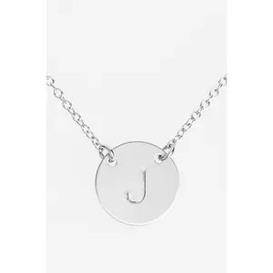 NASHELLE Nashelle Sterling Silver Initial Disc Necklace Sterling Silver J