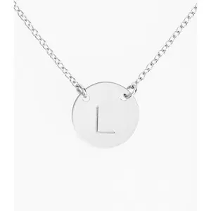 NASHELLE Nashelle Sterling Silver Initial Disc Necklace Sterling Silver L