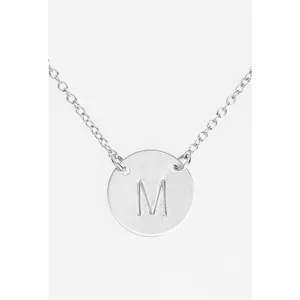 NASHELLE Sterling Silver Initial Disc Necklace - Sterling Silver M
