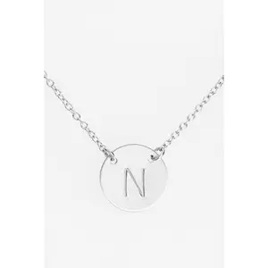NASHELLE Nashelle Sterling Silver Initial Disc Necklace Sterling Silver N