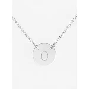 NASHELLE Sterling Silver Initial Disc Necklace - Sterling Silver O
