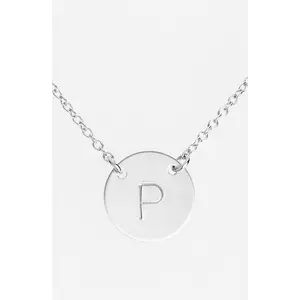 NASHELLE Nashelle Sterling Silver Initial Disc Necklace Sterling Silver P