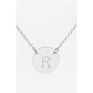 NASHELLE Sterling Silver Initial Disc Necklace - Sterling Silver R