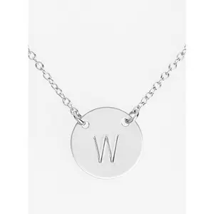NASHELLE Sterling Silver Initial Disc Necklace - Sterling Silver W