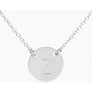NASHELLE Nashelle Sterling Silver Initial Disc Necklace Sterling Silver Z
